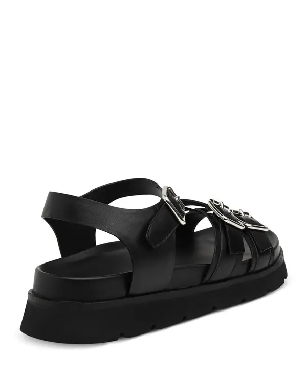 Whistles Jemma Triple Buckle Flatform Sandals - Black