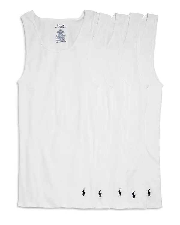 Ralph Lauren Classic Fit Ribbed Tank Top - White