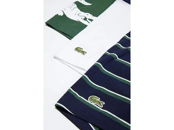 Lacoste Trunks 3-pack Big Croc On Side Underwear Thyme/navy Blue/white