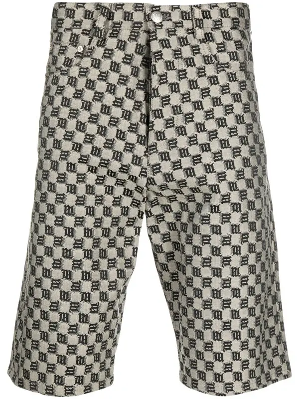 MISBHV Monogram Print Shorts - Neutrals