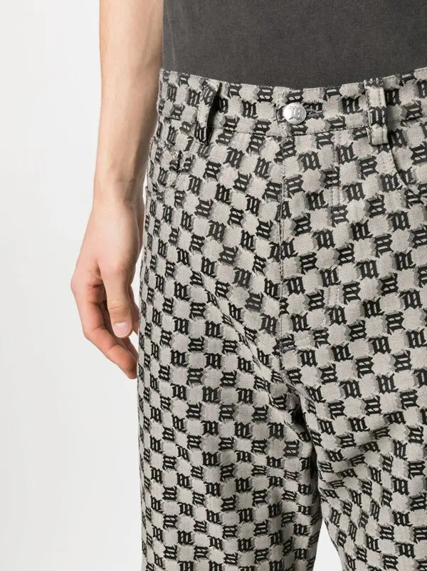 MISBHV Monogram Print Shorts - Neutrals