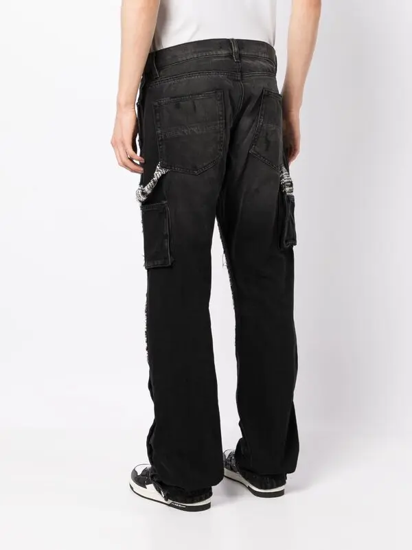 Amiri Tweed Paneling Distressed Jeans