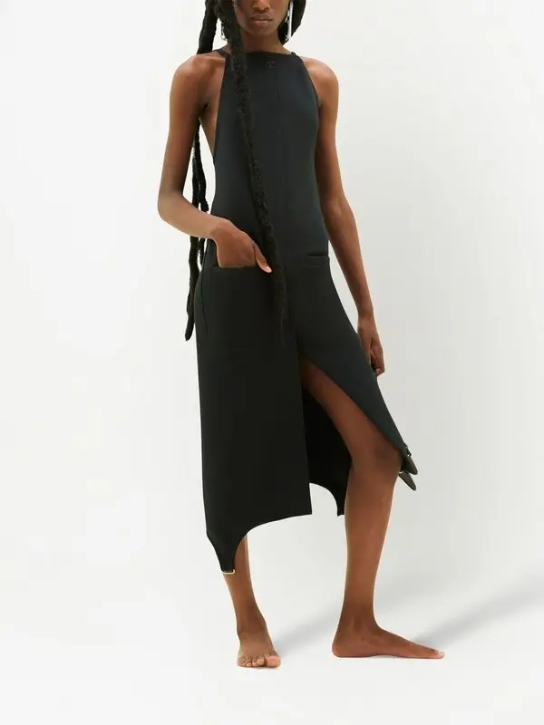 COURREGES Square-neck Midi Dress