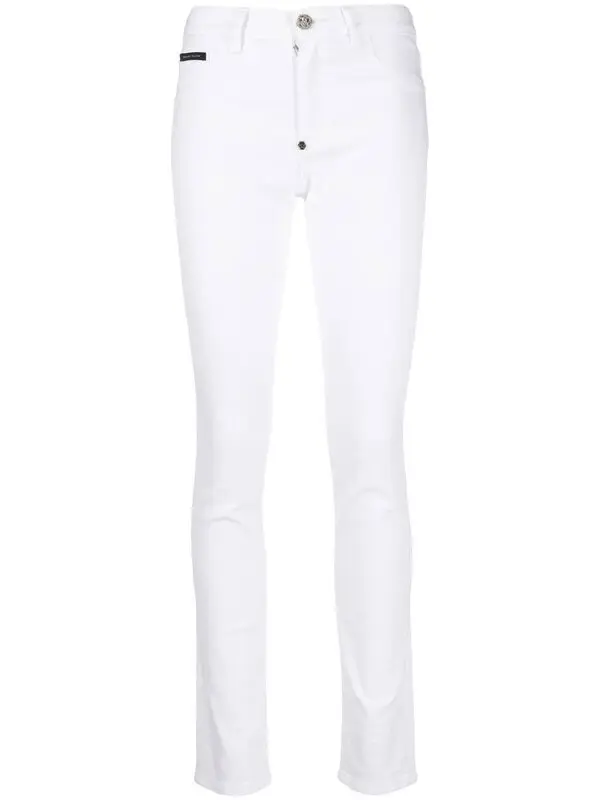 Philipp Plein Mid-rise Jeggings - White