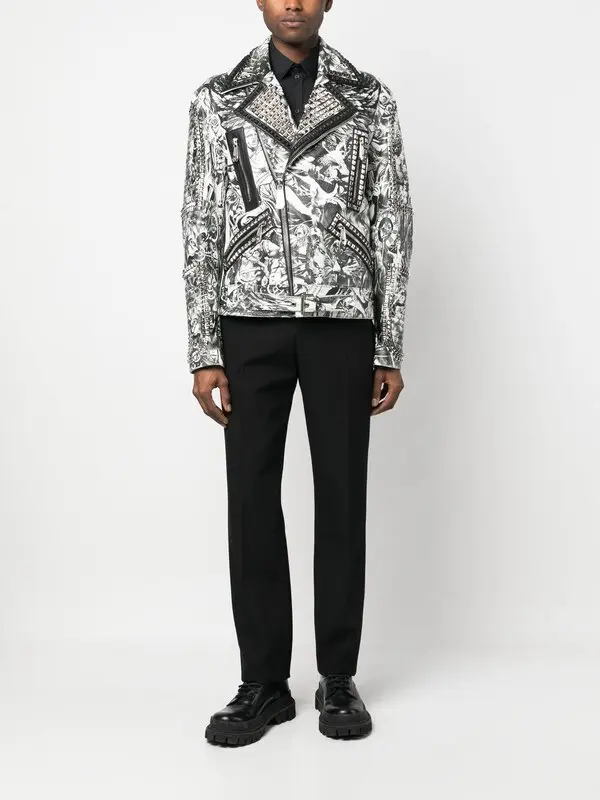 Philipp Plein Tattoo-print Biker Jacket
