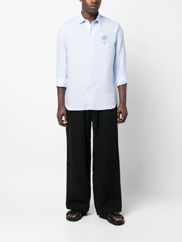 Philipp Plein Long-sleeve Linen Shirt