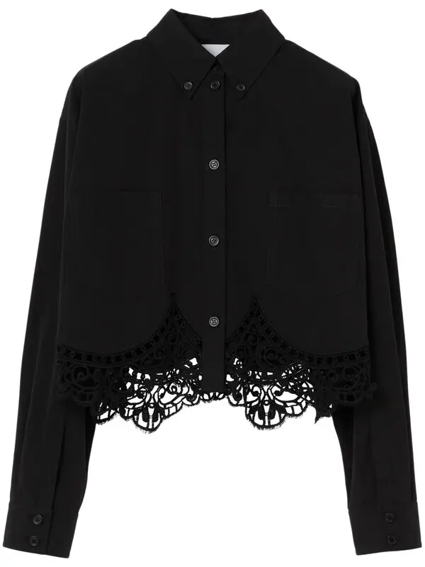 Burberry Macramé Cotton Cropped Shirt