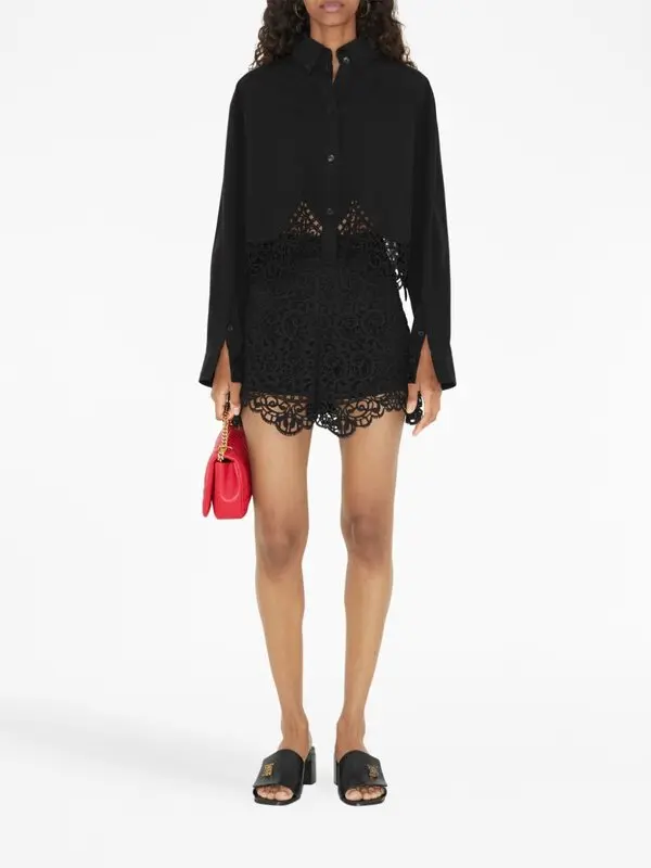 Burberry Macramé Cotton Cropped Shirt