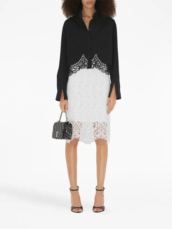 Burberry Macramé Cotton Cropped Shirt