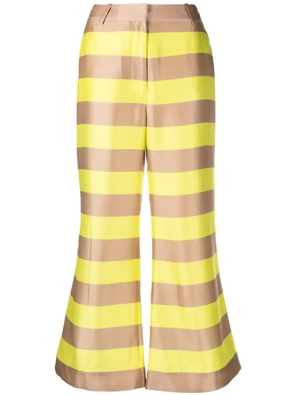 Zimmermann Wonderland Striped Flared Trousers - Yellow