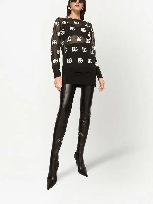 Dolce & Gabbana Logo-print Semi-sheer T-shirt