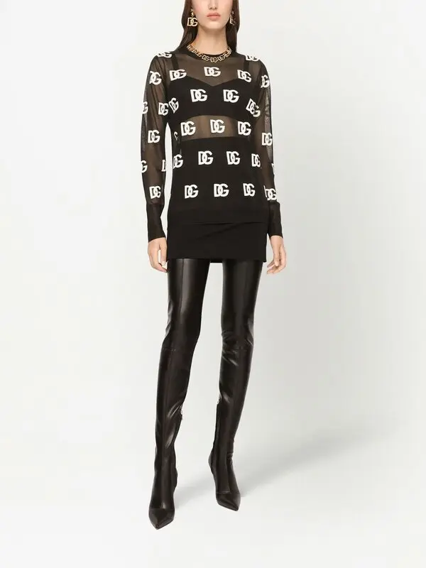 Dolce & Gabbana Logo-print Semi-sheer T-shirt