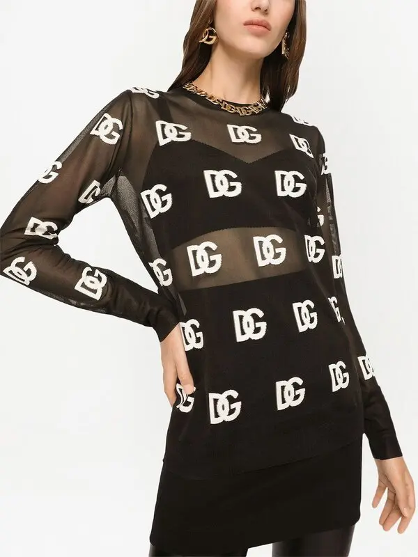 Dolce & Gabbana Logo-print Semi-sheer T-shirt
