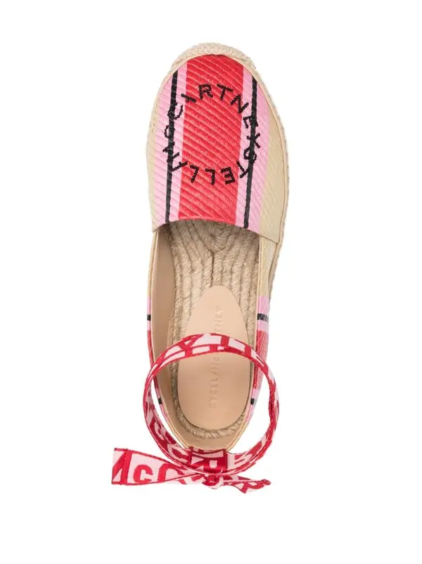 Stella McCartney Embroidered-logo Espadrilles - Neutrals