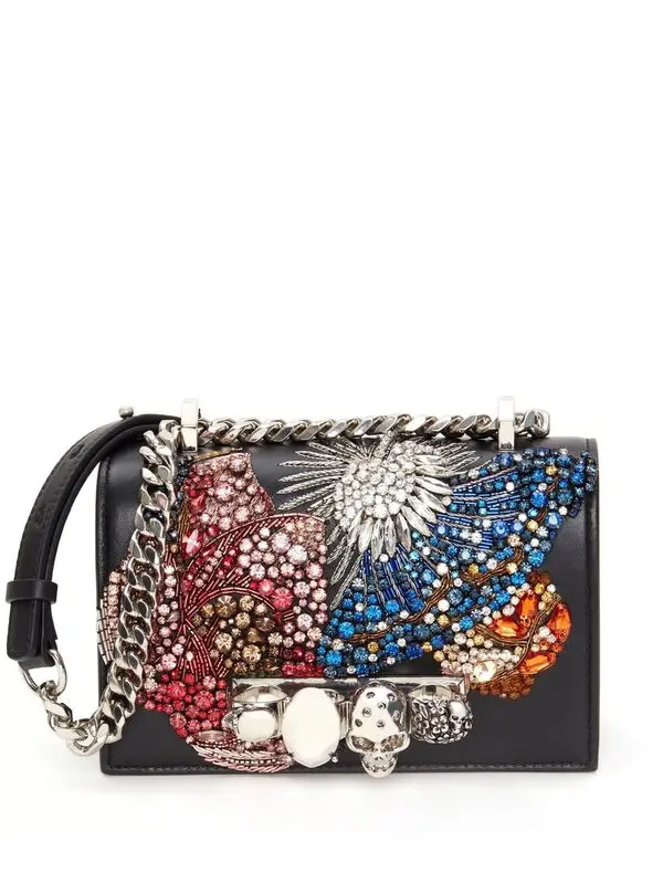 Alexander McQueen Crystal-embellished Leather Mini Bag