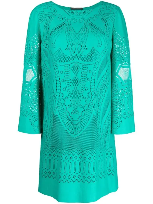 Alberta Ferretti Perforated Shift Dress
