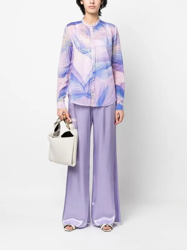 FORTE_FORTE Star-print Long-sleeve Shirt - Purple