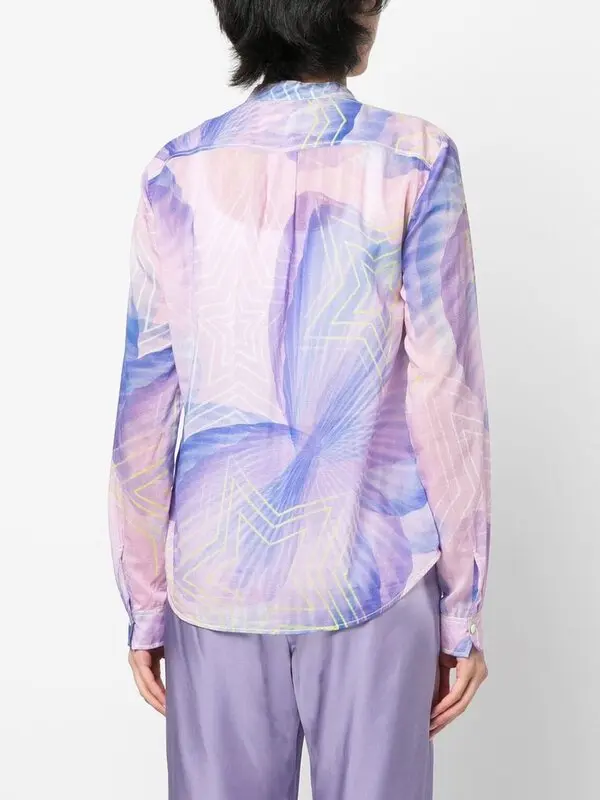 FORTE_FORTE Star-print Long-sleeve Shirt - Purple