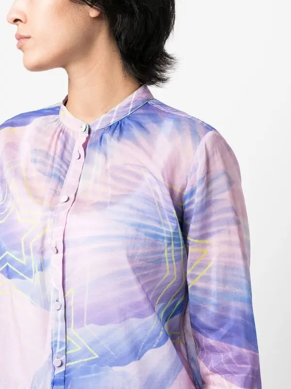 FORTE_FORTE Star-print Long-sleeve Shirt - Purple
