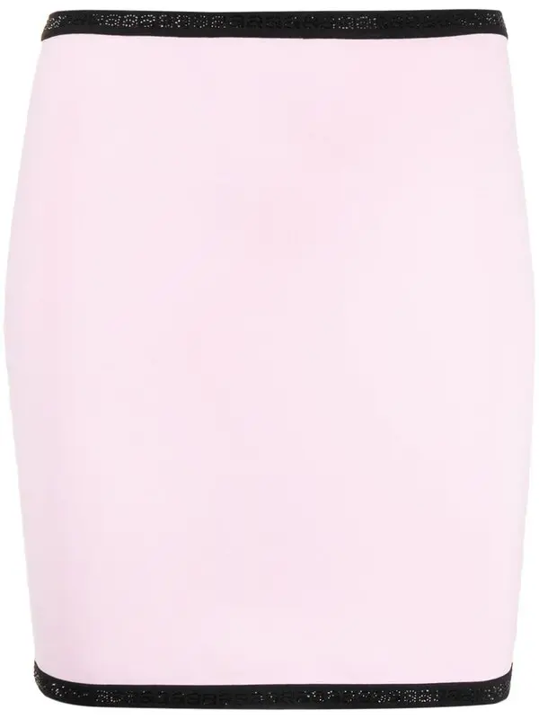 Alexander Wang Crystal Logo Trim Mini Skirt - Pink