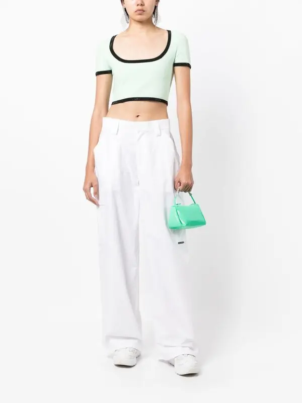 Alexander Wang Contrasting-border Cropped T-shirt