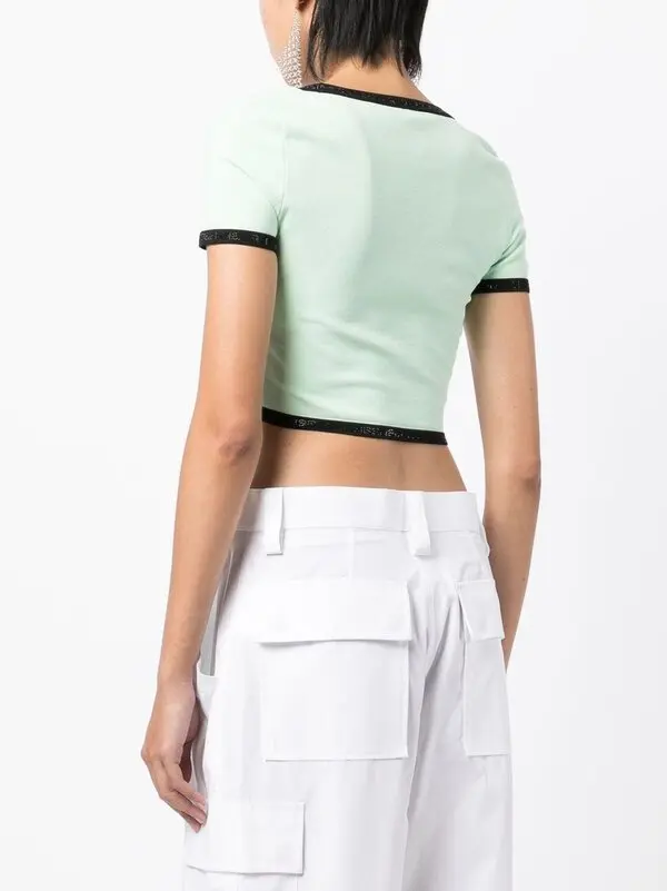 Alexander Wang Contrasting-border Cropped T-shirt