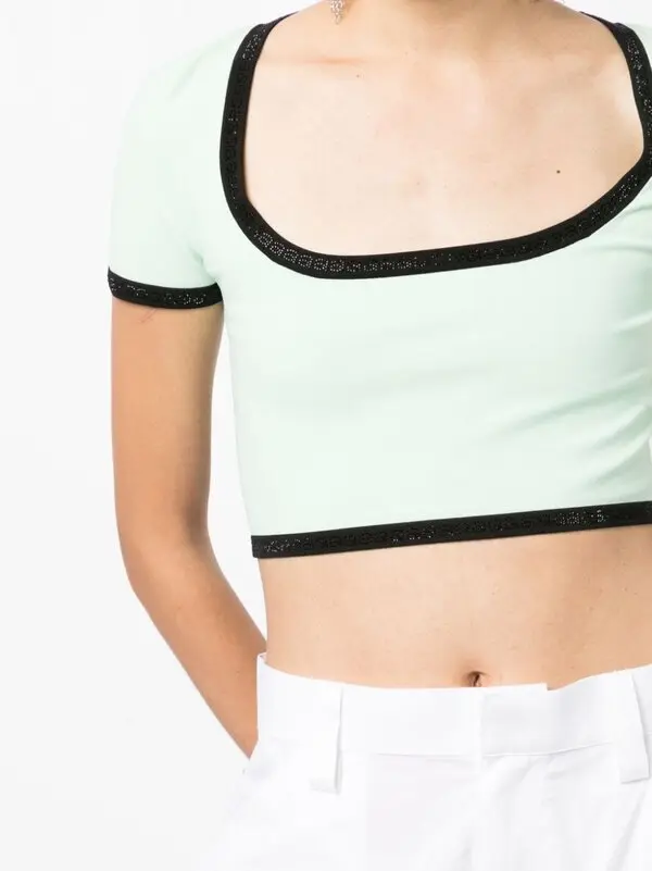Alexander Wang Contrasting-border Cropped T-shirt