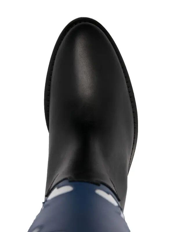 VIA ROMA 15 Two-tone Leather Cowboy Boots