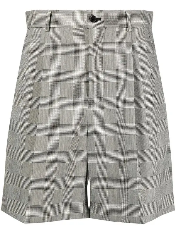 Noir Kei Ninomiya Gingham Check Wool Shorts