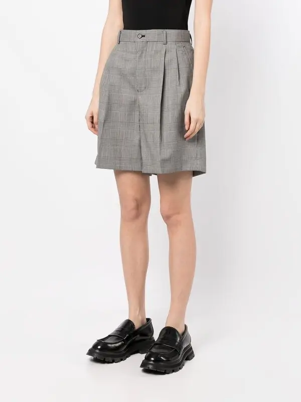 Noir Kei Ninomiya Gingham Check Wool Shorts