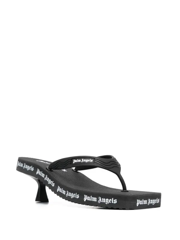 Palm Angels Logo-print Heeled Flip Flops
