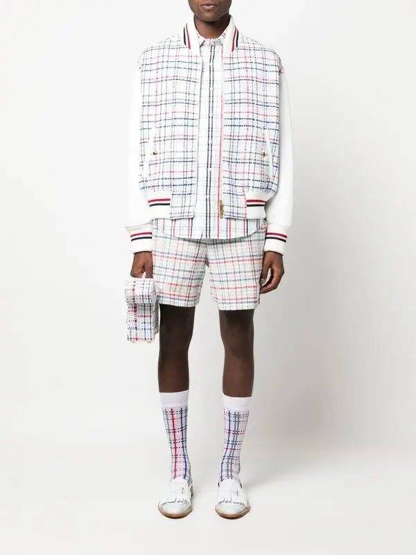 Thom Browne Gingham-check Bomber Jacket