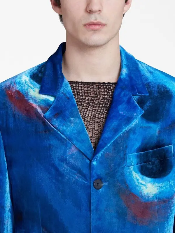 Marni Painterly-print Single-breasted Blazer