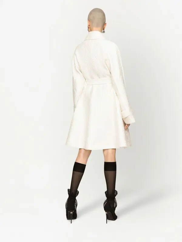 Dolce & Gabbana Single-breasted Brocade Coat - White