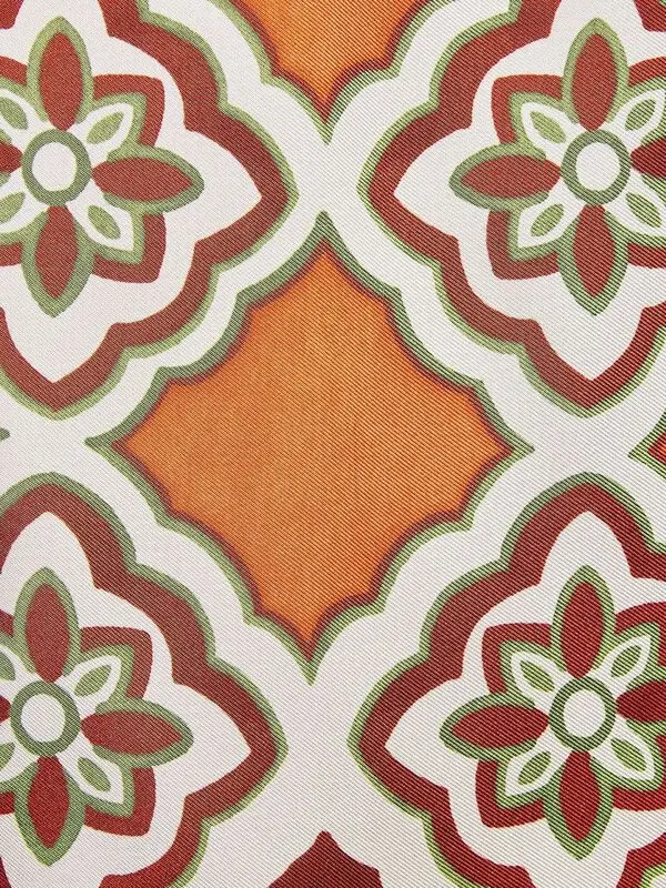 La DoubleJ San Carlo Printed Silk Blouse - Orange