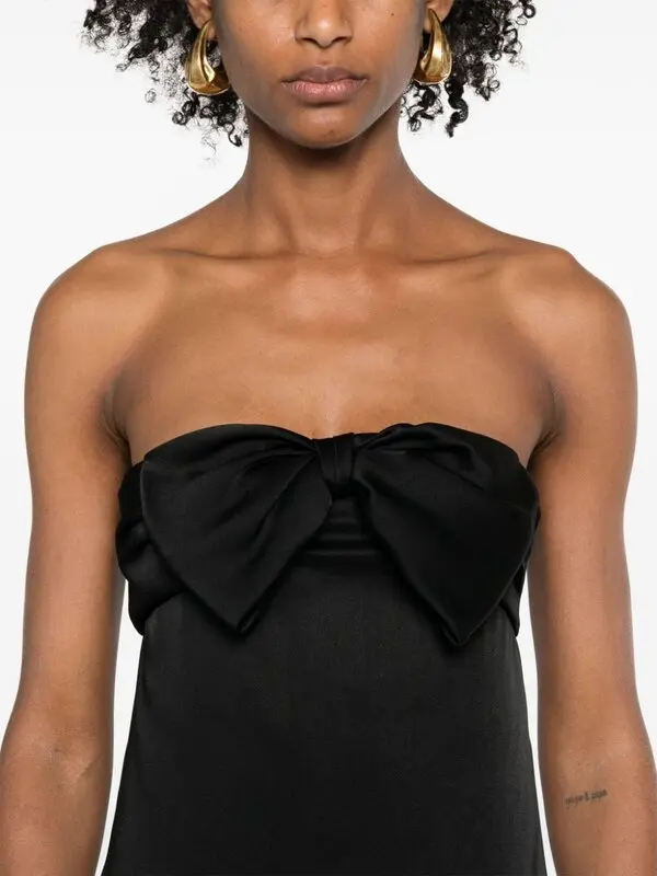 Saint Laurent Bow-detail Strapless Mini Dress