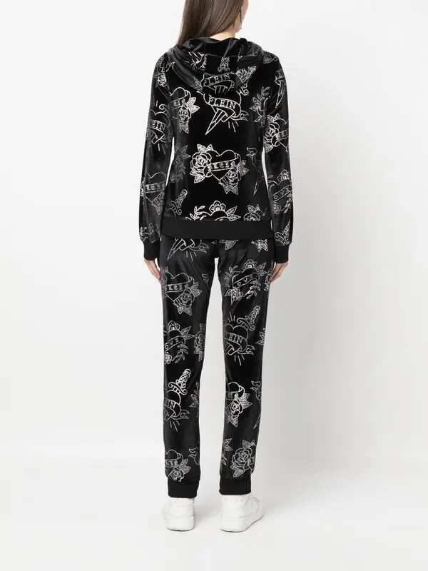Philipp Plein Heart Velvet Tracksuit Set