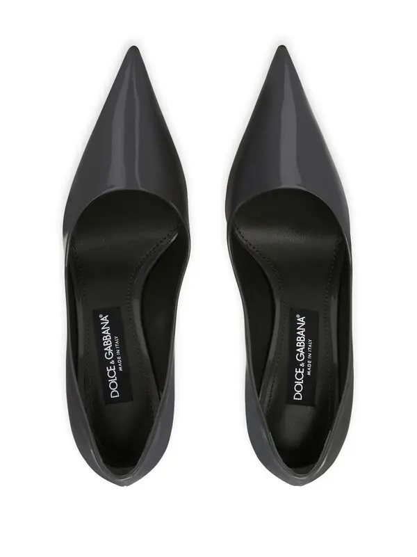 Dolce & Gabbana 90mm Patent Leather Pumps - Grey