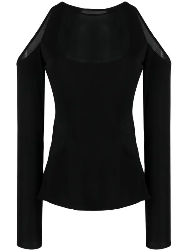 TOM FORD Long Sleeve Sheer Panel Top