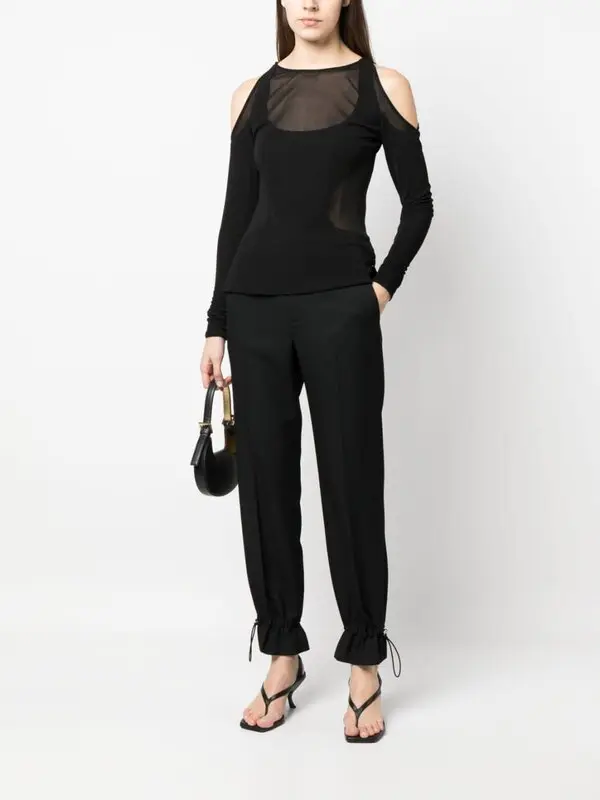 TOM FORD Long Sleeve Sheer Panel Top