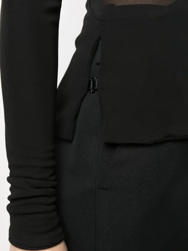 TOM FORD Long Sleeve Sheer Panel Top