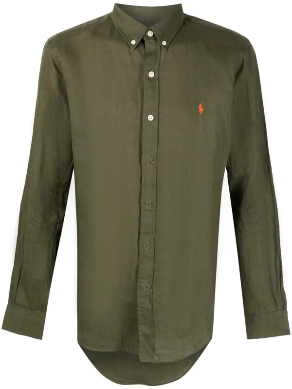 Polo Ralph Lauren Long-sleeve Linen-blend Shirt - Green