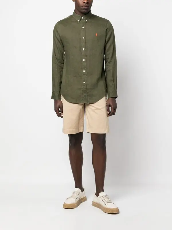 Polo Ralph Lauren Long-sleeve Linen-blend Shirt - Green