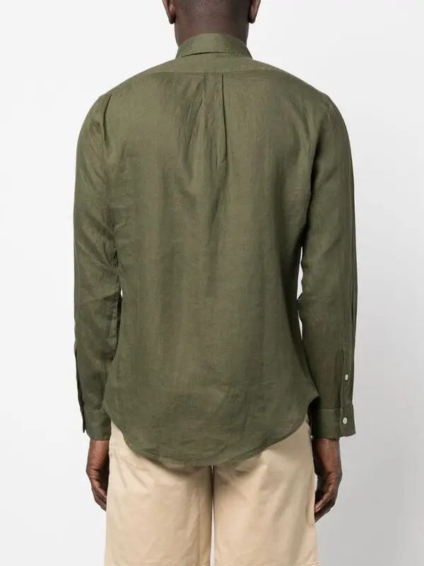 Polo Ralph Lauren Long-sleeve Linen-blend Shirt - Green