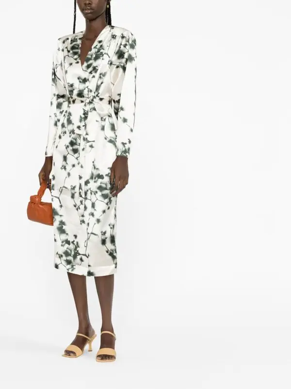 ROTATE BY BIRGER CHRISTENSEN Abstract Floral-print Midi Dress