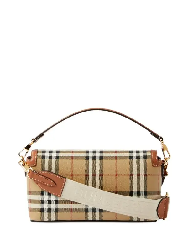 Burberry Check-pattern Top Handle Bag - Brown