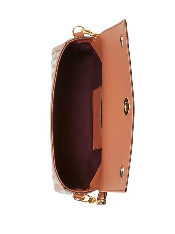 Burberry Check-pattern Top Handle Bag - Brown