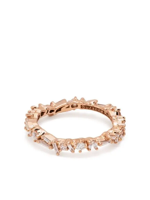SUZANNE KALAN 18kt Yellow Gold Diamond Firework Eternity Ring - Silver