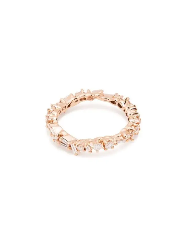 SUZANNE KALAN 18kt Yellow Gold Diamond Firework Eternity Ring - Silver