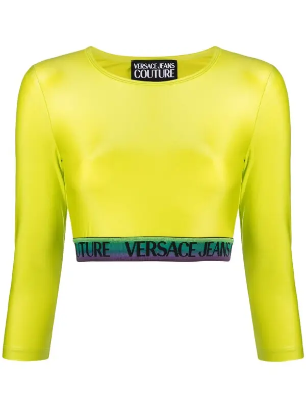 Versace Logo-trim Top - Green